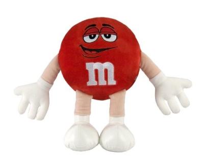 China Red M&M Character Plush Toy 25cm Soft Stuffed Animal for Kids and Collection for sale
