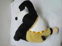 China 20cm Black Kungfu Panda Kick Pose Stuffed Plush Toy Custom Logo OEM for sale