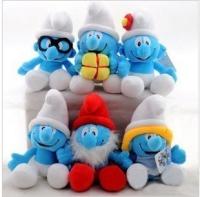 China 20cm Blue Smurf Plush Toy Stuffed Animal for Vending Crane Machine Custom Logo for sale
