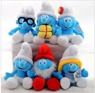 China 20cm Blue Smurf Plush Toy Stuffed Animal for Vending Crane Machine Custom Logo for sale