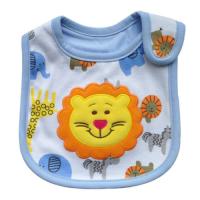 China Disposable Baby Bibs 28x19cm Custom Lion Cartoon Toddler Feeding Bibs Waterproof EVA Cotton for sale