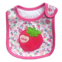 China Personalised Anti Bacterial Strawberry Baby Bib 28x19cm Cotton EVA Waterproof for sale