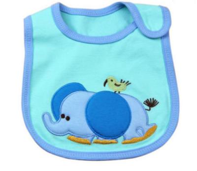 China Custom OEM Blue Elephant Baby Bib 28x19cm EVA Waterproof Washable Feeding Bib for sale