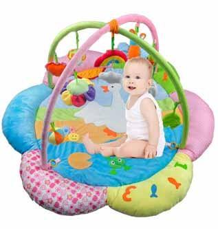 China Custom Baby Play Gym Mat 120cm with Soft Foam Floor and Hanging Toys for Infant Development for sale
