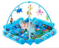 China Seabeach Blue Baby Play Gym Mat 90x90x60cm with Plastic and Stuffed Toys for sale