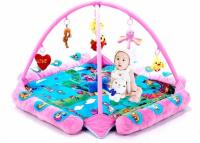 China Seabeach Blue Baby Play Gym Mat 90x90x60cm with Plastic and Stuffed Toys for sale