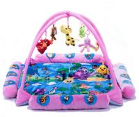 China Seabeach Blue Baby Play Gym Mat 90x90x60cm with Plastic and Stuffed Toys for sale