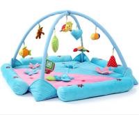 China Blue Happy Garden Baby Play Gym 90x90x60cm Soft Foam Floor Mat with Toys for sale