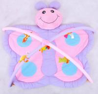 China Purple Butterfly Baby Play Gym Mat 90x70cm Soft Foam Activity Toy for Infant Girls for sale