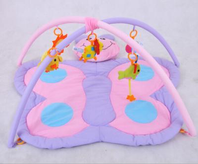 China Purple Butterfly Baby Play Gym Mat 90x70cm Soft Foam Activity Toy for Infant Girls for sale
