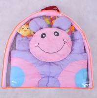 China Purple Butterfly Baby Play Gym Mat 90x70cm Soft Foam Activity Toy for Infant Girls for sale