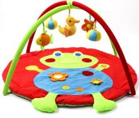 China Custom Baby Activity Gym 90x90cm Soft Foam Play Mat with Hanging Toys for Infant Development for sale