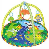 China Tropical Baby Activity Gym 90x90x60cm Soft Foam Play Mat with Hanging Toys for Toddler Development for sale