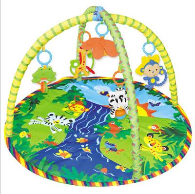 China Tropical Baby Activity Gym 90x90x60cm Soft Foam Play Mat with Hanging Toys for Toddler Development for sale