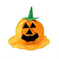 China Orange Pumpkin Hat Plush Toy 30cm Halloween Stuffed Animal for Kids Party for sale
