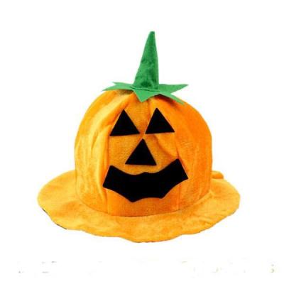 China Orange Pumpkin Hat Plush Toy 30cm Halloween Stuffed Animal for Kids Party for sale