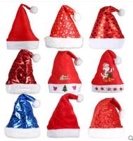 China Personalized Plush Toys Dancing Christmas Hat with Gold Podwer , Red / Blue for sale