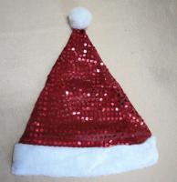 China Personalized Plush Toys Dancing Christmas Hat with Gold Podwer , Red / Blue for sale