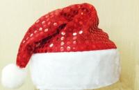 China Personalized Plush Toys Dancing Christmas Hat with Gold Podwer , Red / Blue for sale