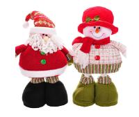 China Personalized 68cm Large Christmas Stuffed Snowman With Streaching Leg for sale