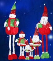 China Large Santa Doll and Snowman Stretching Leg Plush Toy 60cm 90cm 150cm for Christmas Holiday Party for sale