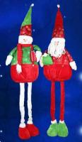 China Large Santa Doll and Snowman Stretching Leg Plush Toy 60cm 90cm 150cm for Christmas Holiday Party for sale