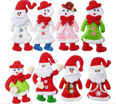 China Christmas Tree Santa Stuffed Doll 12cm 19cm Soft Plush Toy Holiday Decoration for sale