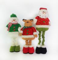 China Stuffed Reindeer Snowman Doll Christmas Plush Toys 35cm 42cm 55cm Stretching Leg for sale