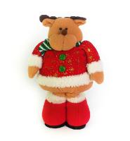 China Stuffed Reindeer Snowman Doll Christmas Plush Toys 35cm 42cm 55cm Stretching Leg for sale