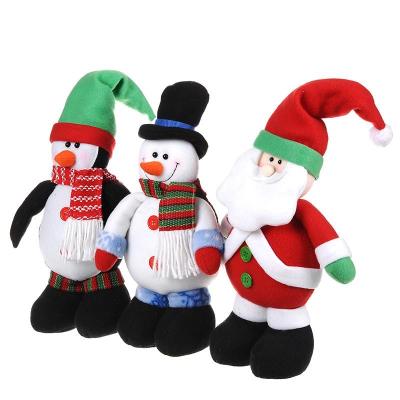 China Custom OEM 40cm Christmas Stuffed Santa Doll Snowman Plush Toy for Kids Gifts for sale