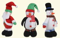 China Custom OEM 40cm Christmas Stuffed Santa Doll Snowman Plush Toy for Kids Gifts for sale