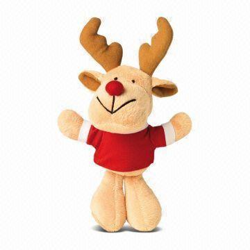 China Christmas Reindeer Moose Stuffed Animal Plush Toy 15cm Soft PP Cotton for Kids for sale