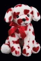 China 25cm Valentine Soft Plush Dog Stuffed Toy with Red Heart for Gift OEM Custom Logo for sale