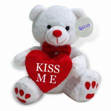 China 8 Inch Valentine Plush Bear Stuffed Animal 20cm Red Soft Toy for Holiday Promotion for sale