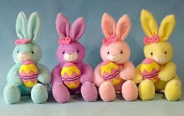 China 25cm Stuffed Easter Bunnies with Egg Push Toys Soft Plush Toys for Holiday Celebration for sale