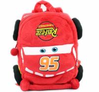 China Disney Lightning McQueen Plush Backpack School Bag 35cm for Kids Promotional Gifts for sale