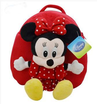 China Disney Minnie Mouse Kids School Backpack 35cm Polyester Baby Girl Bag OEM for sale