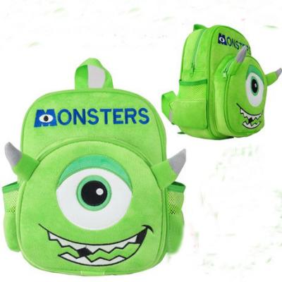 China Monsters University Mike Kids School Backpack 35cm Plush Green Custom Logo OEM for sale