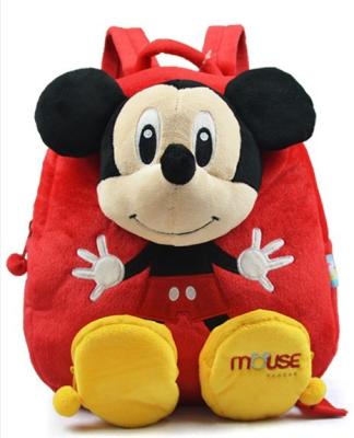 China 14inch Red Mickey Mouse Plush Backpack for Kids School Bags 35cm CE EN71 Certified for sale