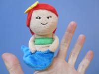 China 12cm Mermaid Plush Finger Puppets Soft Fabric Blue Red Toddler Toys OEM Custom Logo for sale