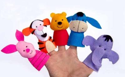 China Disney Felt Finger Puppets 10cm Set Donkey Tigger Piglet Pooh Elephant OEM for sale