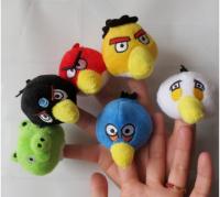 China Small Bird Plush Finger Puppets 10cm Felt Material for Babies Yellow Red Blue for sale