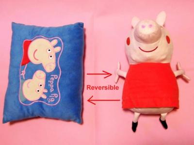 China Reversible Peppa Pig Plush Toy Cushion Pillow 45cm Eco-Friendly Bedding for sale