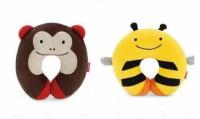China Custom Monkey HoneyBee Child Car Seat Cushion Baby Neck Pillow 32x32cm OEM for sale