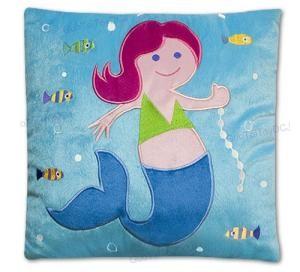 China Custom OEM Disney Princess Mermaid Plush Square Pillow 40x40cm Soft Cushion for sale