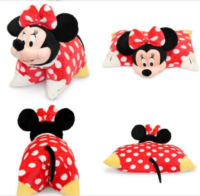 China Disney Minnie Mouse Toddler Pillow 40x45cm Red Polyester Plush Head Cushion for sale