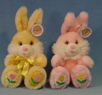 China Long Hair Plush Easter Bunnies Stuffed Toys 25cm Yellow Pink Blue Soft Plush for Festival Celebration for sale