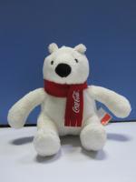 China 12cm Christmas Coca Cola Polar Bear Stuffed Animal Keychain Cute Push Toy for Promotion for sale