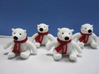 China 12cm Christmas Coca Cola Polar Bear Stuffed Animal Keychain Cute Push Toy for Promotion for sale
