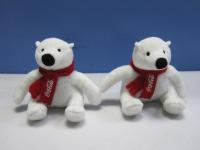 China 12cm Christmas Coca Cola Polar Bear Stuffed Animal Keychain Cute Push Toy for Promotion for sale
